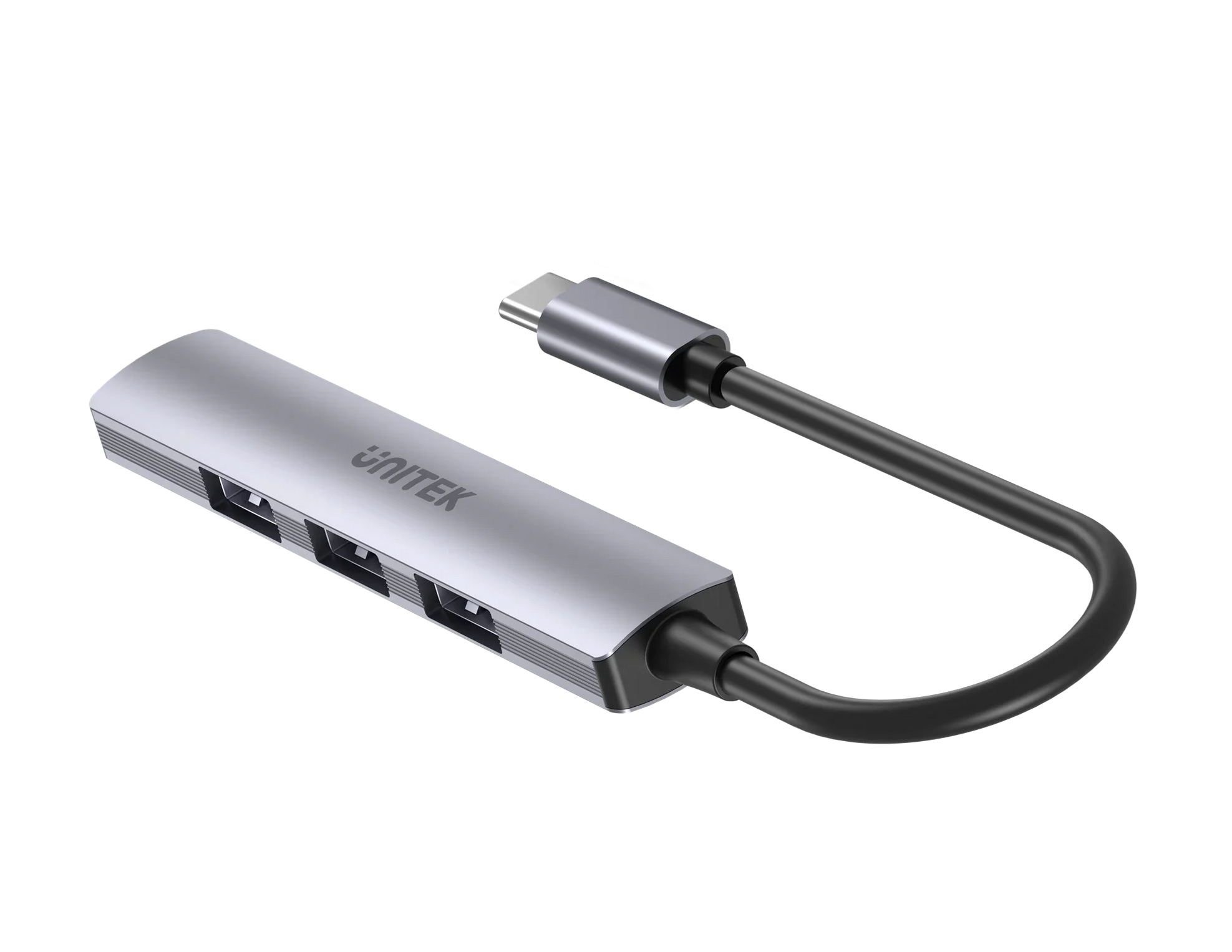 UNITEK 4-in-1 USB Multi-port Ultra Slim Hub with USB-C Connector. Incl ...