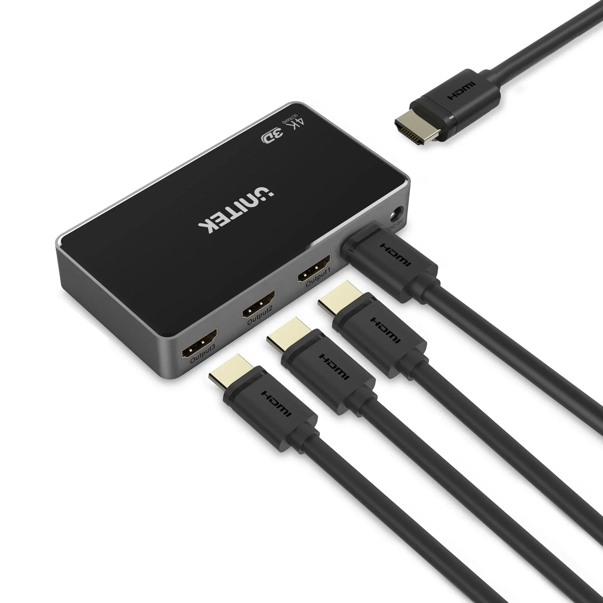 UNITEK 1-In-4-Out 4K HDMI 1.4 Splitter. Supports up to 4K@30Hz (UHD) r ...