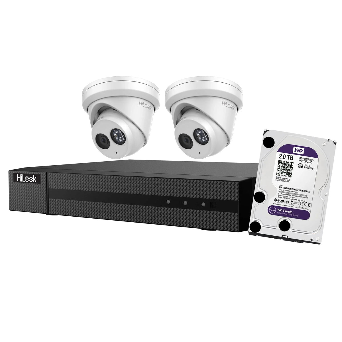 HILOOK 6MP 4-Channel Surveillance Camera Kit with 2TB HDD. Includes 2x ...