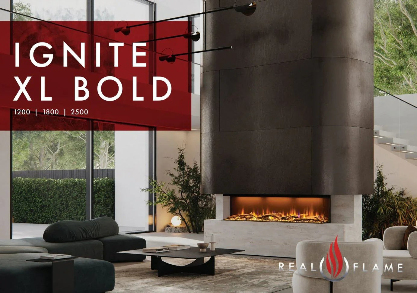 Dimplex Real Flame Ignite XL Bold Electric Fire Fireplace 1800mm BXLF1 ...