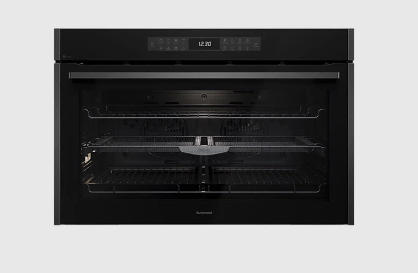 Euromaid 90cm 17 Function Built-in Oven with Pyro and Air Fry, Dark St ...