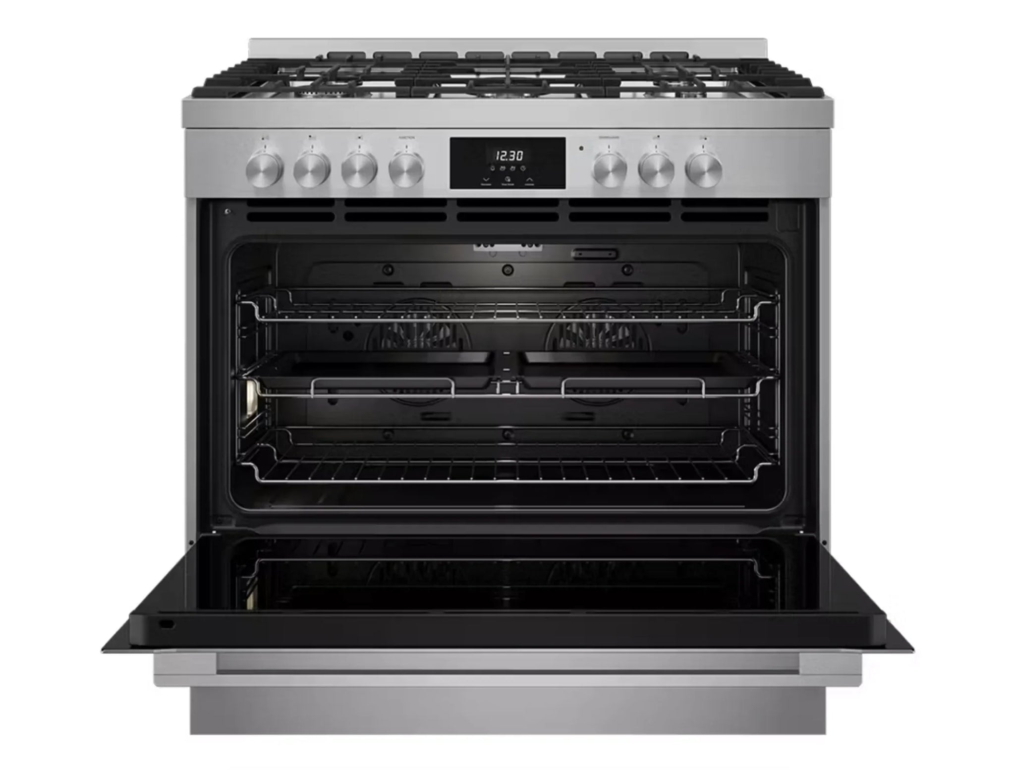 Euromaid 90cm Dual Fuel Freestanding Oven with Gas Cooktop - Stainless ...