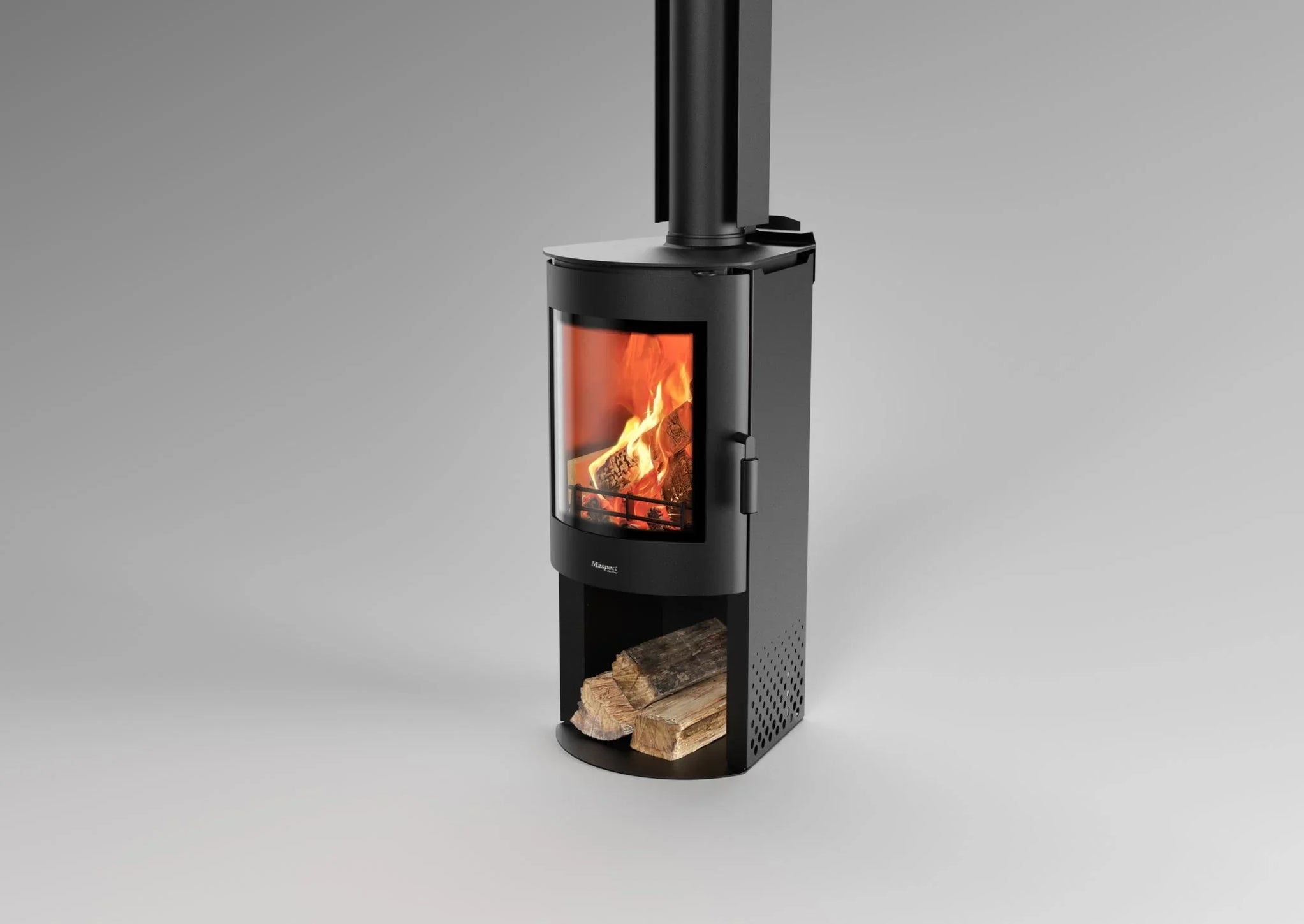 Masport Akaroa Mk II Wood Fire Fireplace Wood Stacker w/ Flue Kit Pack ...