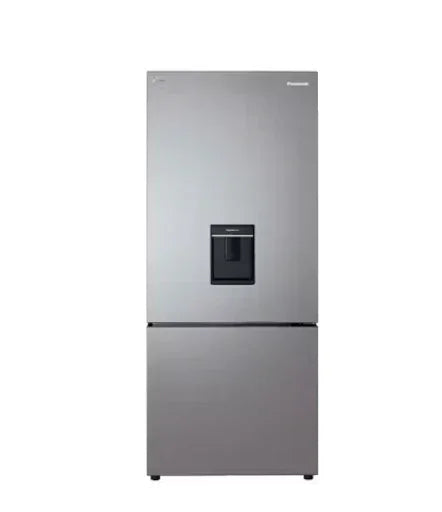 Panasonic 377L Bottom Mount Fridge Freezer w/ Water Dispenser - Stainl ...