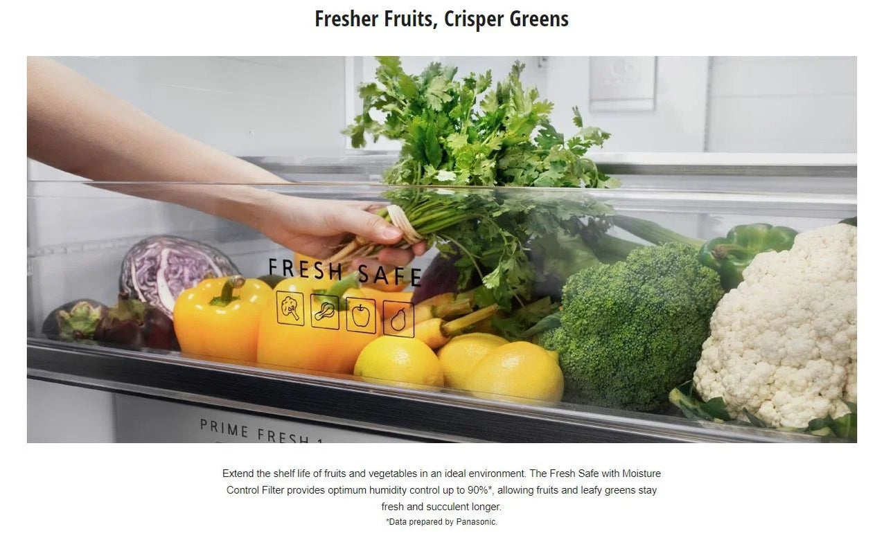 Panasonic 618L Quad Door Fridge Freezer w Ice Water Dispenser Stainles ...