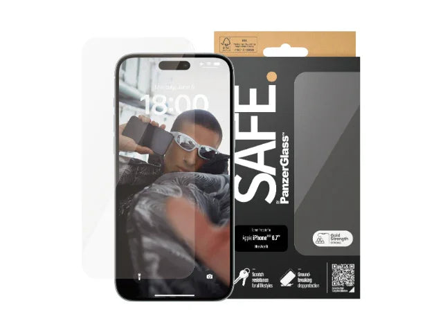 PanzerGlass SAFE by Panzer UltraWide Fit Screen Protector iPhone 15 Pl ...