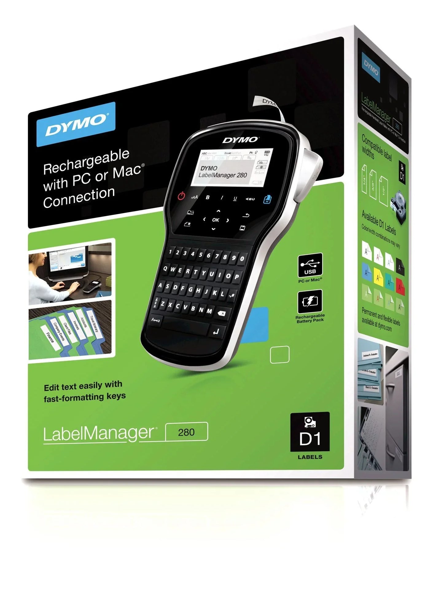 DYMO LabelManager 280P Portable Label Maker with QWERTY Keyboard. Quic ...