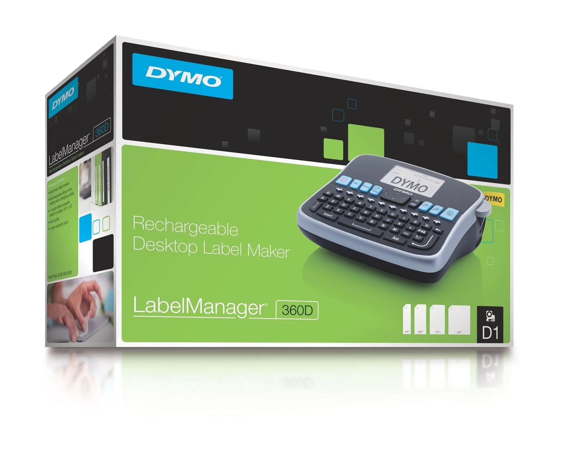 DYMO LabelManager 360D Desktop Labeller;with QWERTY keyboard 7 font si ...