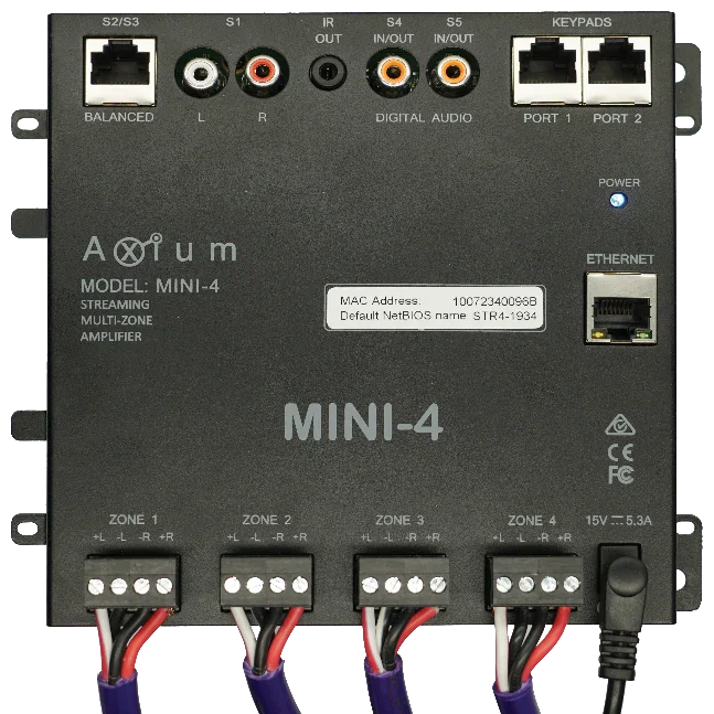 AXIUM MINI 4 Multiroom / Streaming Amplifier, 4 POWERED ZONES — LX2001 ...