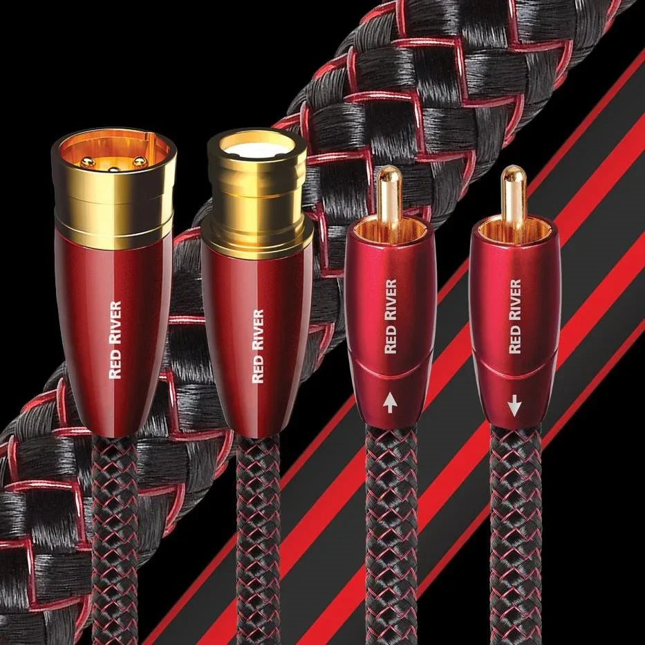 AUDIOQUEST Red River 0.5M 2 to 2 RCA male. Solid perf surface copper T ...