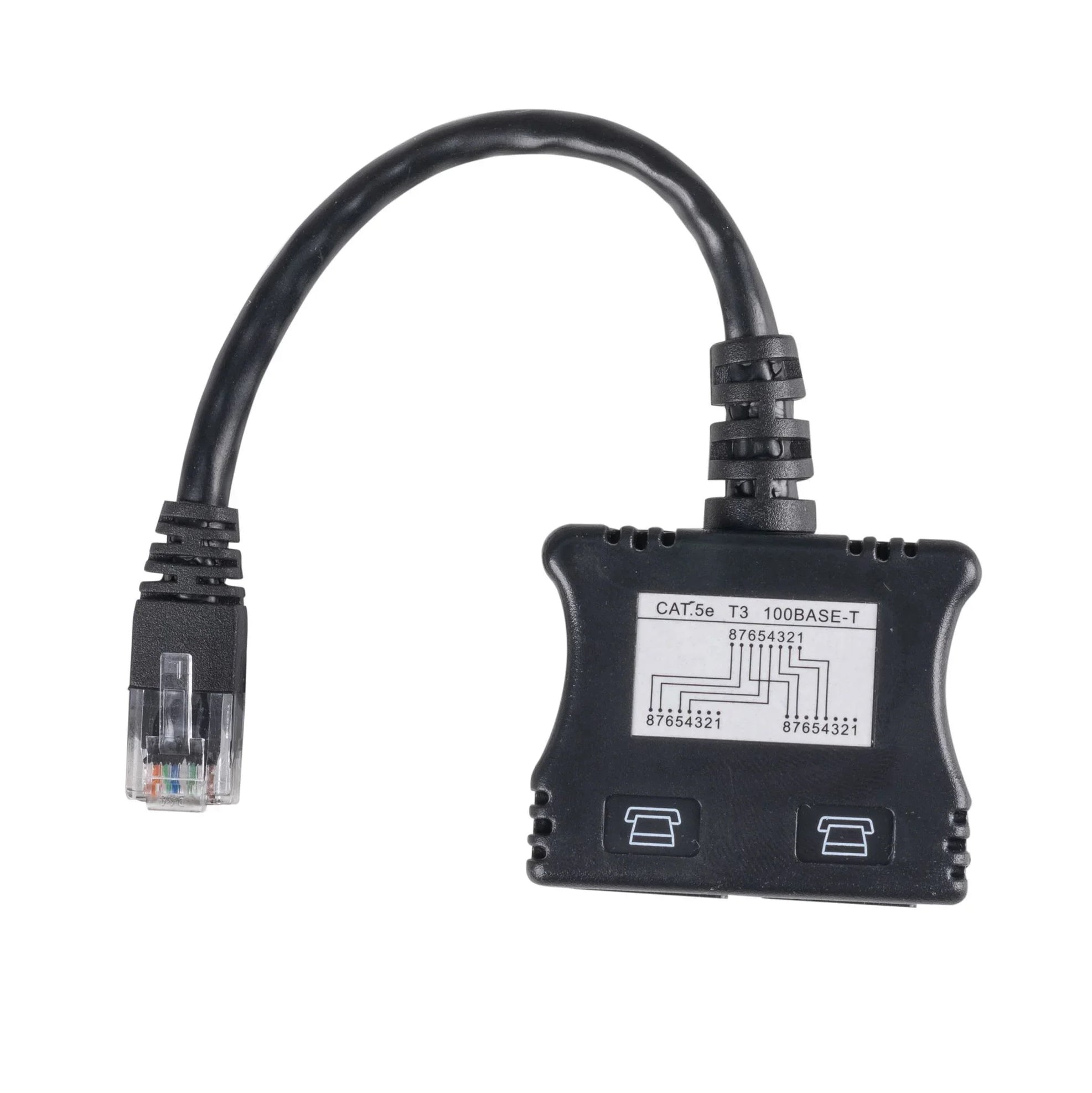 DYNAMIX RJ45 Dual Adapter (2x Analogue Ph.) with short cable — LX2001 ...