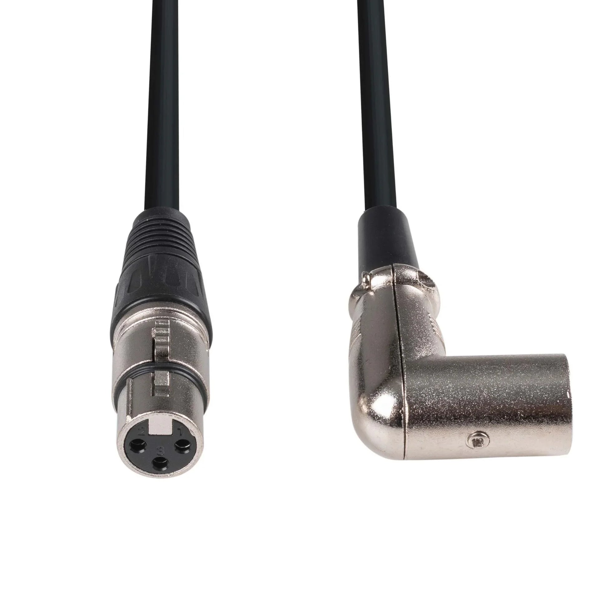 DYNAMIX 2m XLR 3-Pin Right Angled Male to 3-Pin Female Balanced Audio ...