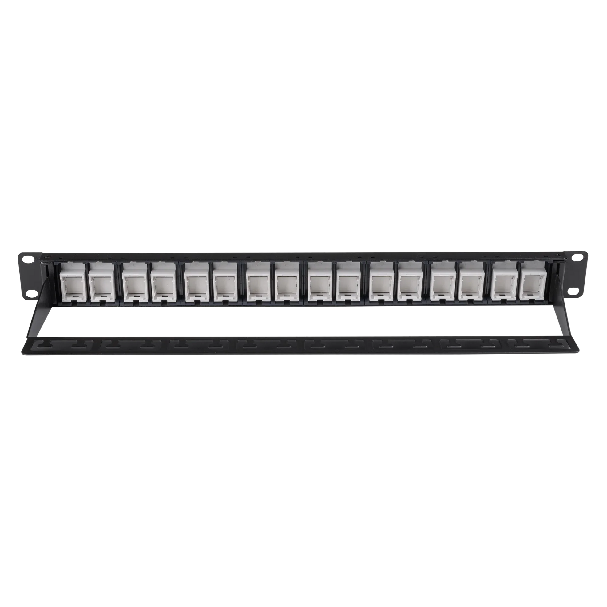 DYNAMIX 16 Port Unloaded Patch Panel, Shuttered Keystone Inserts, 1RU ...